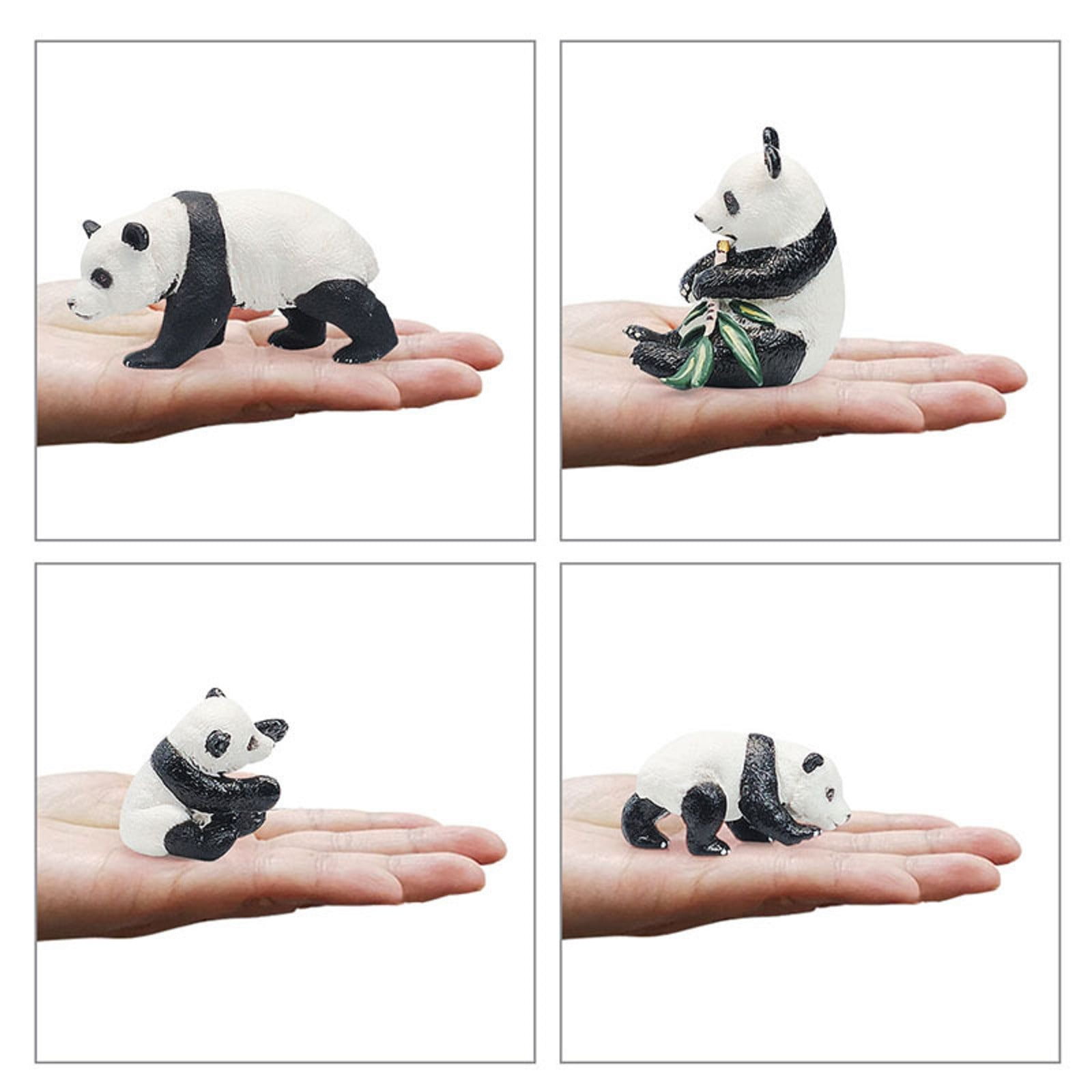 XJGHHSY 4 PCS Panda Figurines toy, Plastic Jungle Panda Animal Figurine ...