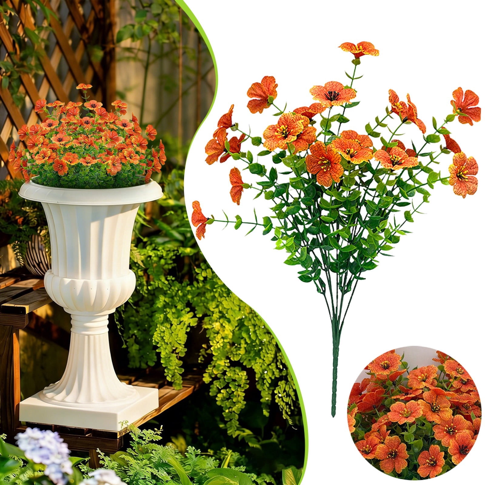 XJGHHSY Artificial Fake Mums Flowers for Outdoor Spring Decor,Faux ...