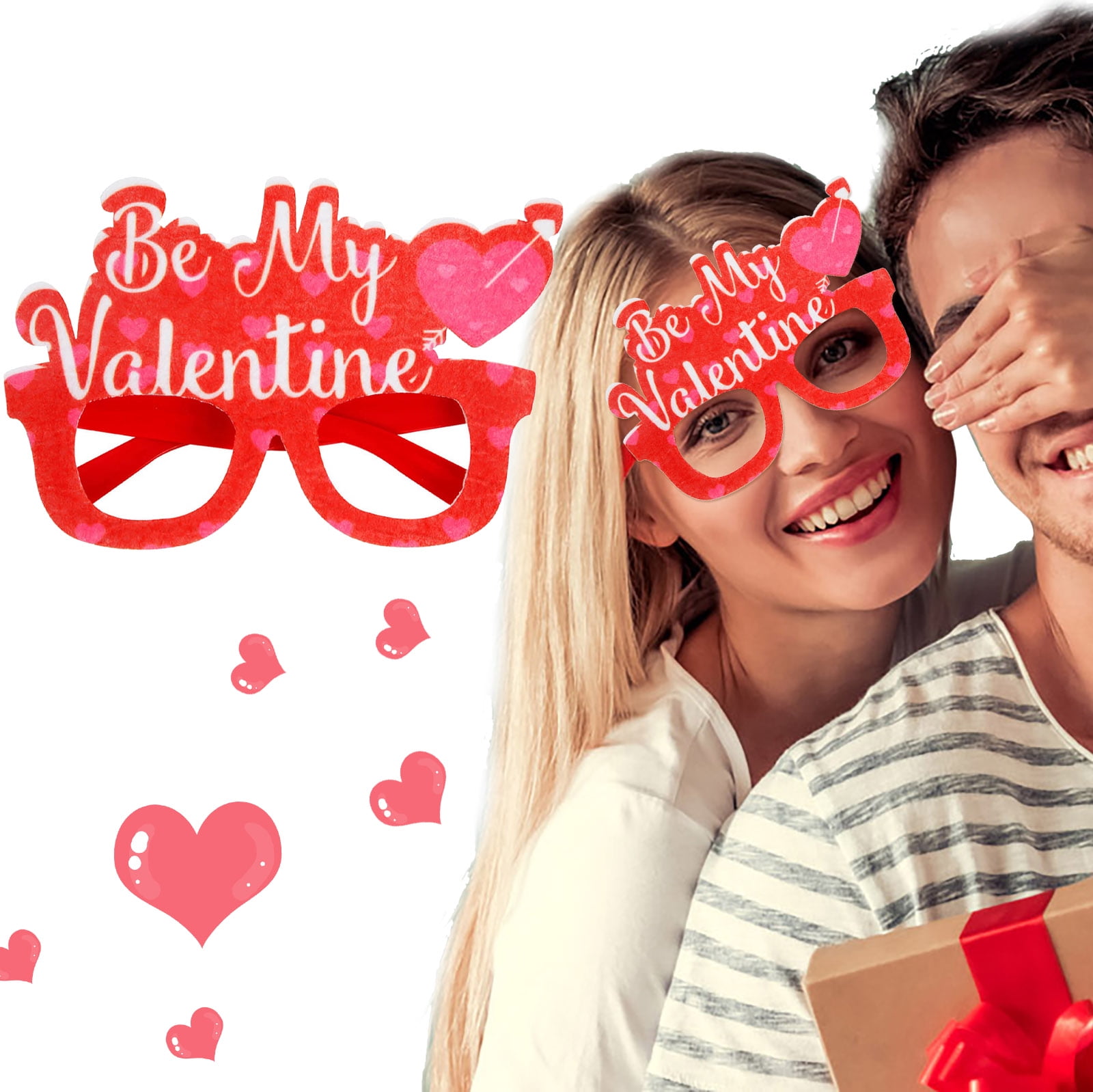 XJGHHSY Cute Red and PInk Paper Heart Glasses, Pack of 1 | Heart Props ...