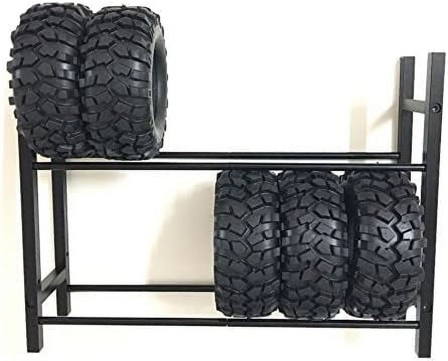 XJJ Black 1:10 RC Car Tire Rack/Wheel Rack for 1/10 Wheel Rims Tire TRX ...