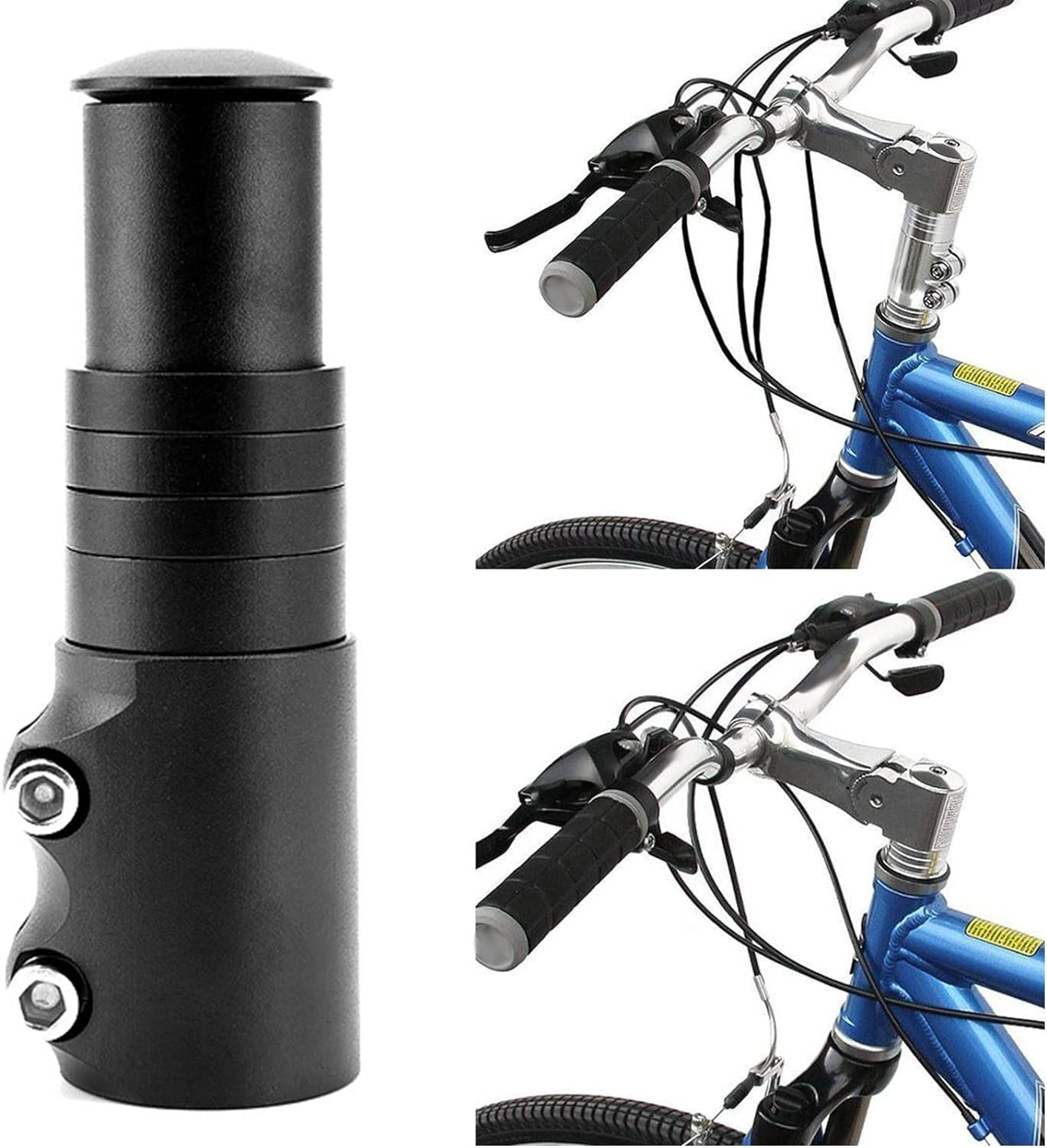 XJU-Bike Fork Stem Extender, Aluminum Adjustable Alloy Bike Handlebar ...
