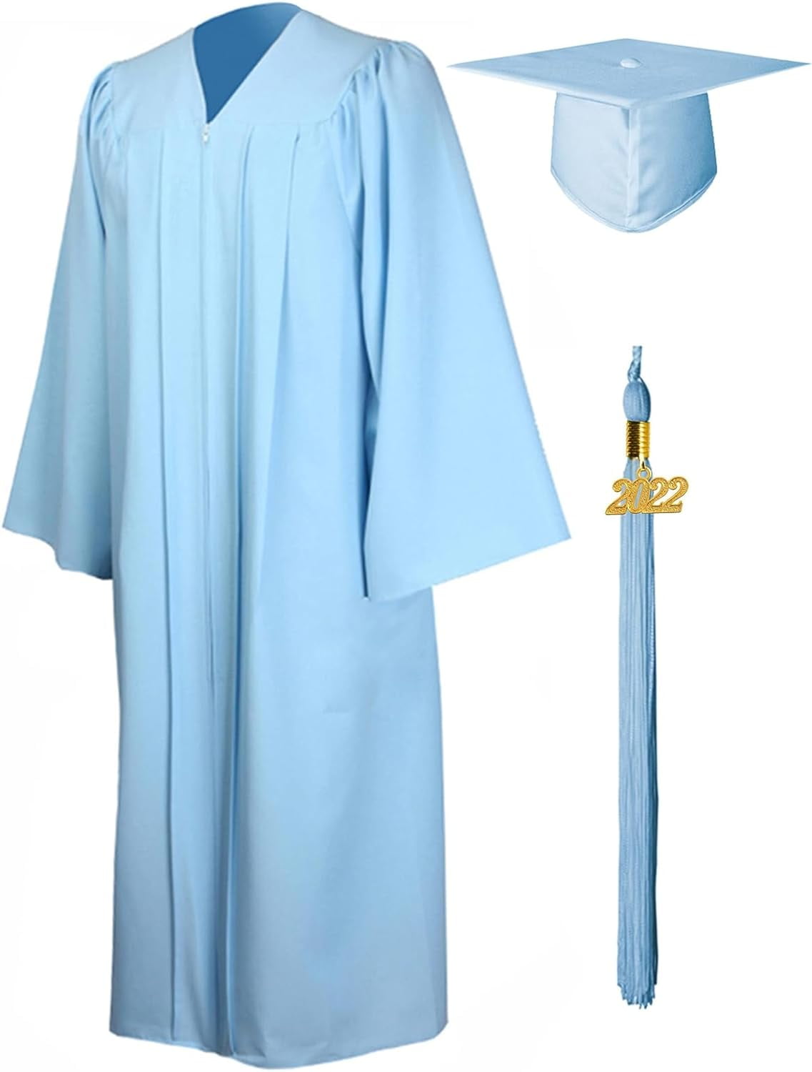 XJU-Graduation Dress, 2024 Year Graduation Gown Cap Set, Front Zipper ...