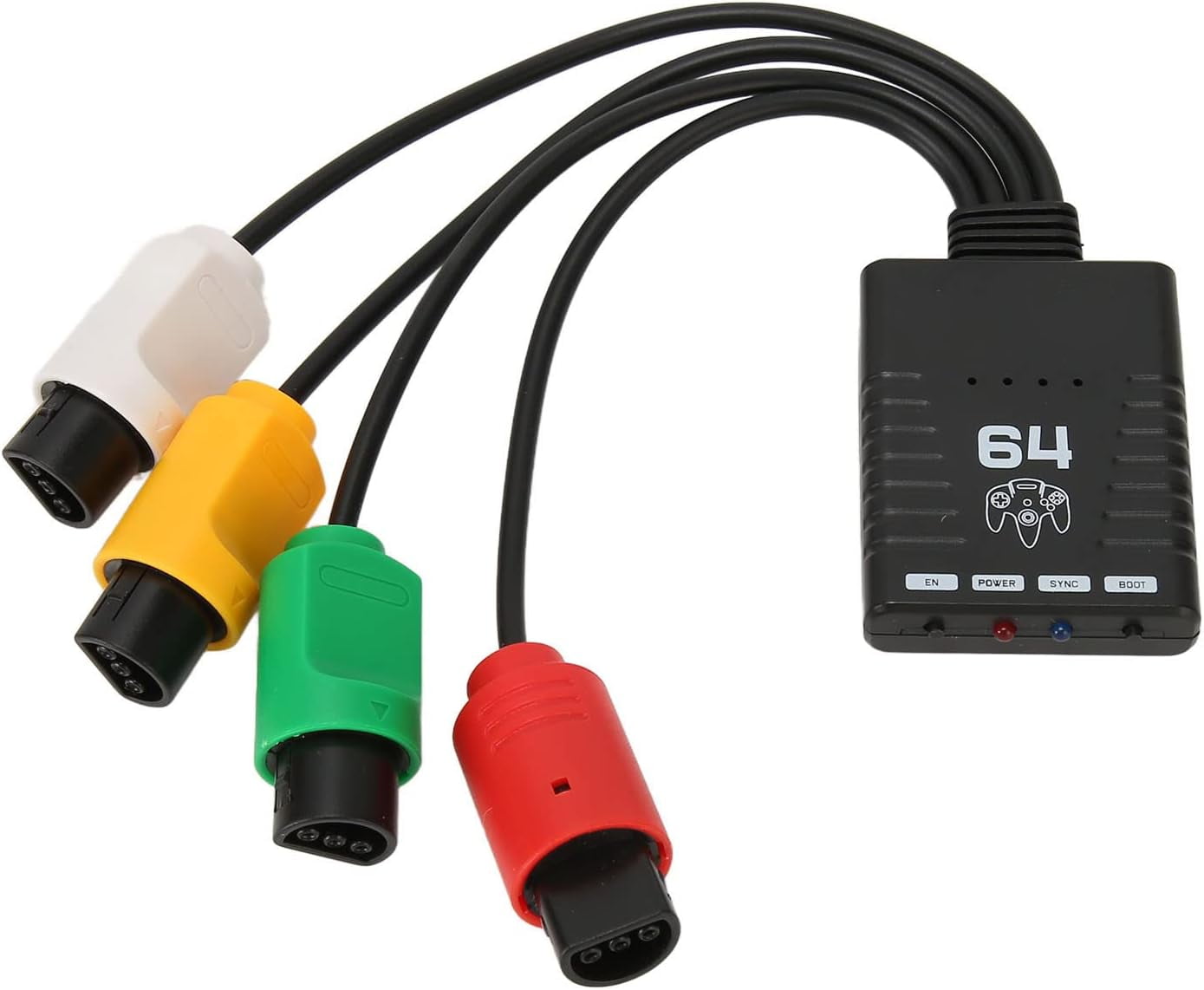 XJU-Multiplayer Wireless Controller Adapter, Controller Converter Portable 4 Plug Delayless ...