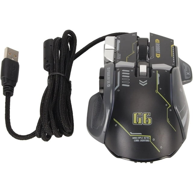 XJU-Wired Gaming Mouse, 10 Button Macro Programmable 12800dpi Gaming ...