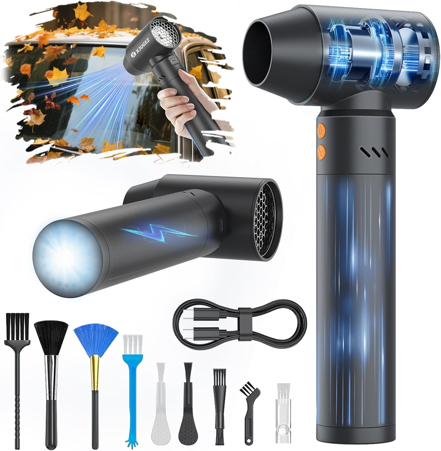 XJUGEZ Compressed Air Duster,21000mAh Electric Air Duster with ...