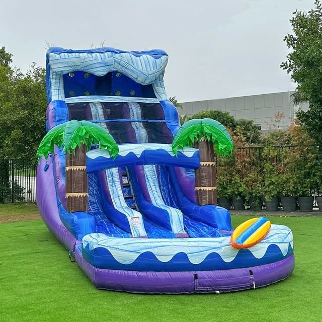 XJUMP Commercial Grade Outdoor Water Slide, Dual Lane Inflatable Bounce ...