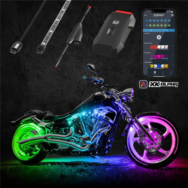 XK Glow Addressable LED Motorcycle Accent Light Kits Advanced XKalpha App Controlled - Walmart.com