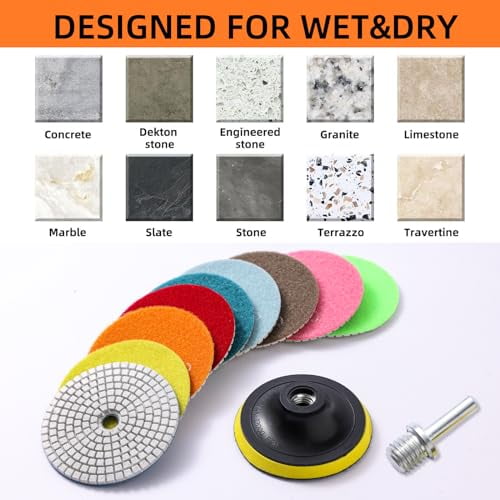 XKDOUS 13pcs Diamond Polishing Pads Set,50-8000 Grit Pads,Wet/Dry ...