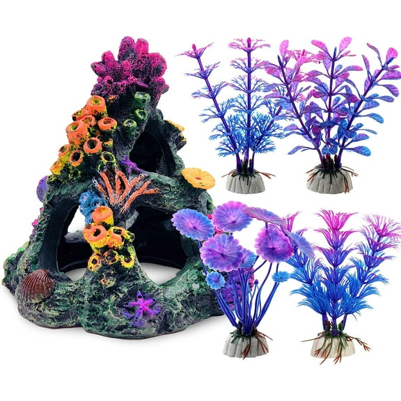 5pcs Glow Dark Floating Fish Tank Decorations - Diver Aquarium ...