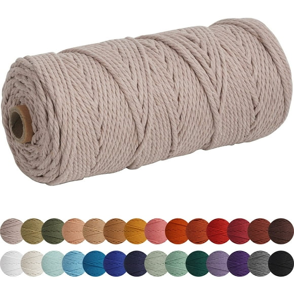 XKDOUS Pink Gray 3mm x 109yards Macrame Cord, Colored Macrame Rope ...