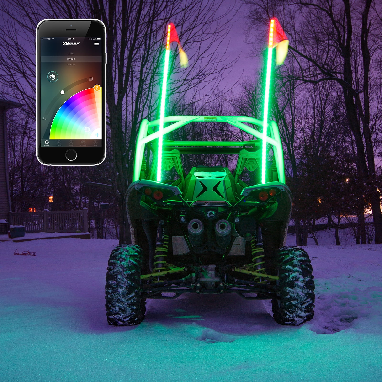 XKGlow ATV/UTV Whip LED Light Kit - Walmart.com