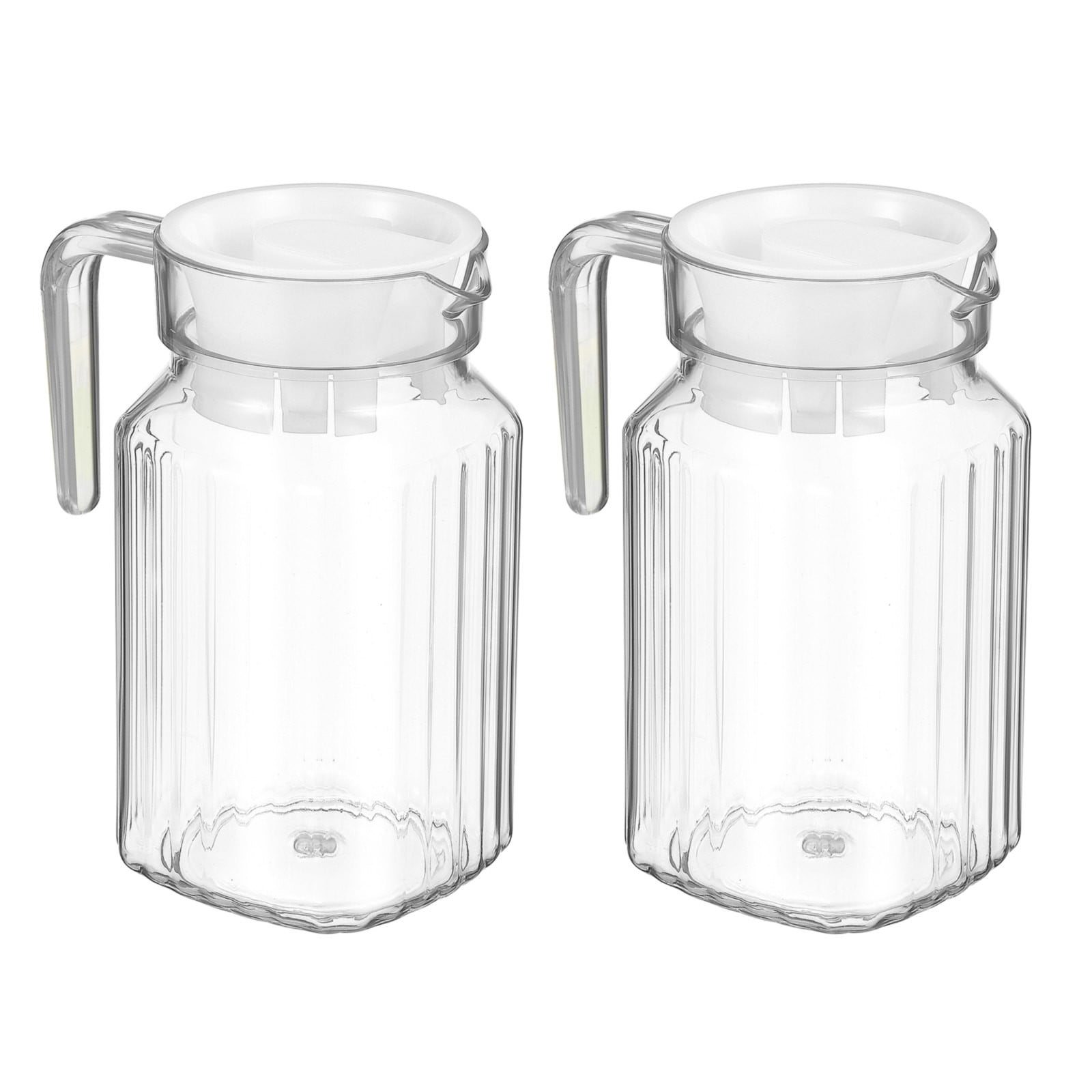 XKHAZA 2 Pcs Plastic Pitcher with Lid Clear Acrylic Pitcher Shatter ...