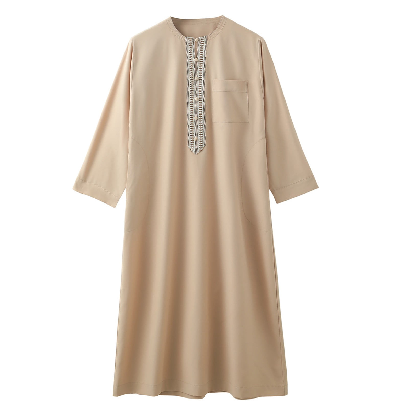 XKHAZA Boys Muslim Arabic Thobe Embroidery Button Down Long Sleeve ...
