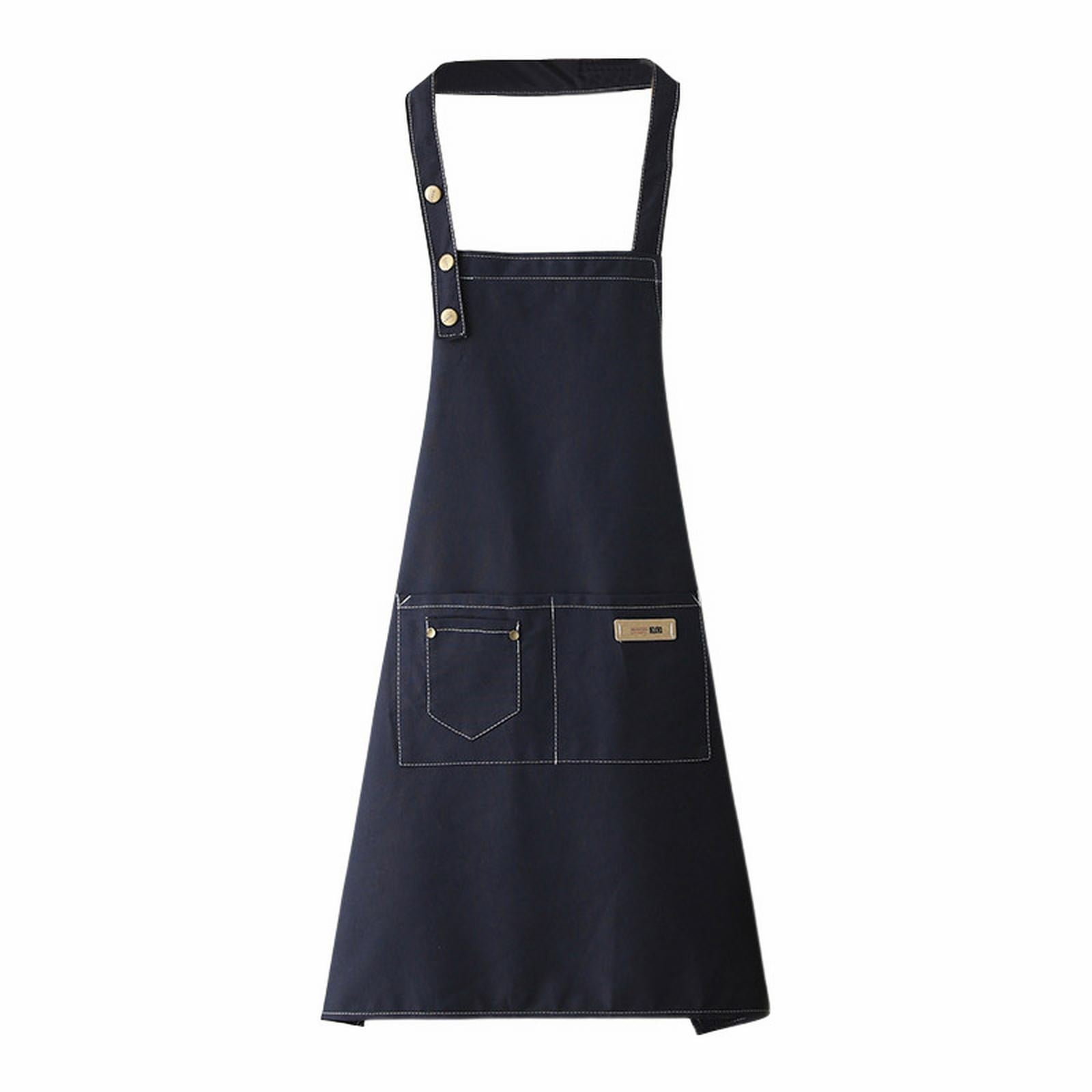 XKHAZA Chef Aprons for Men Women with Large Pockets,Cotton Canvas Cross ...