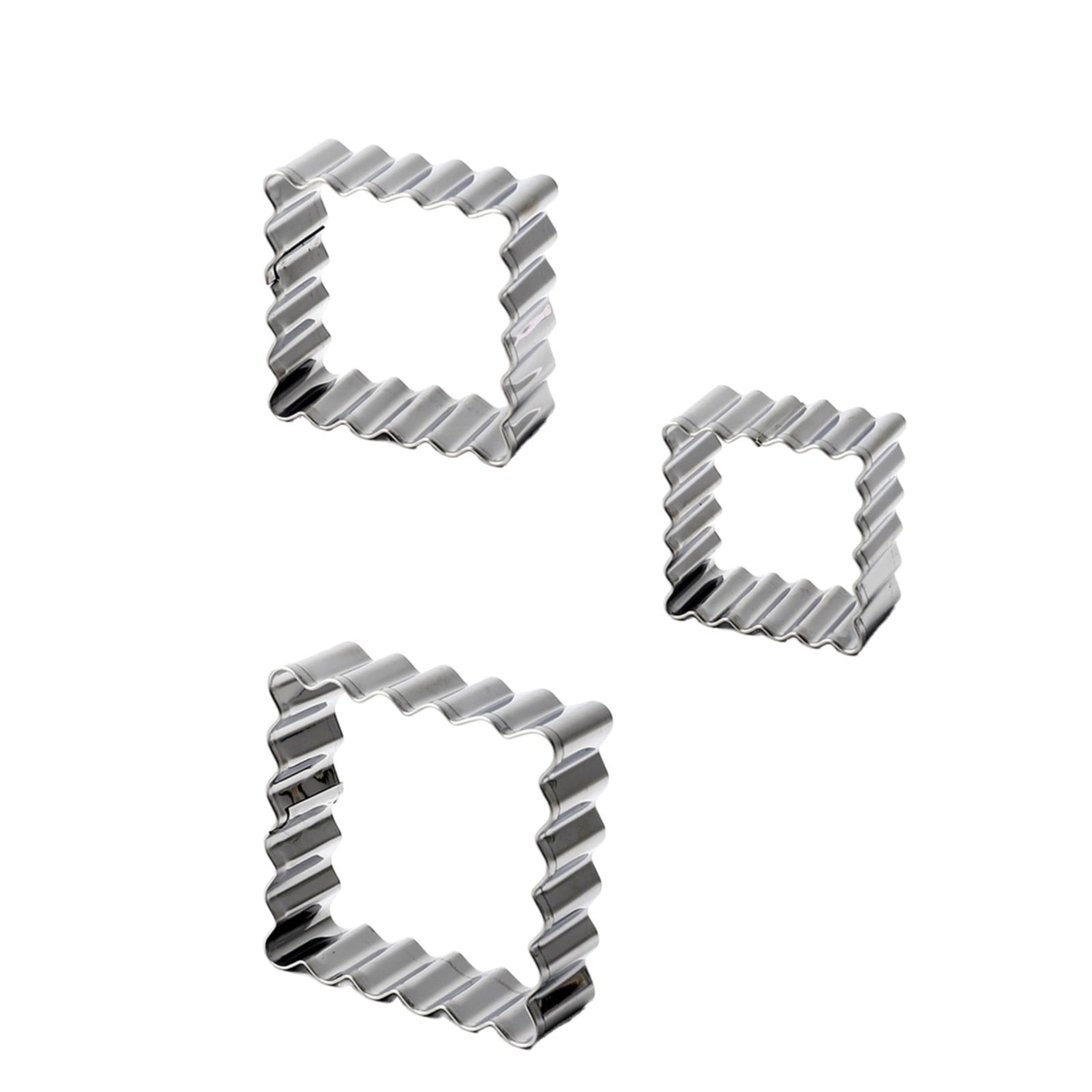 XKHAZA Stainless Steel Rectangle Cookie Cutter Set with Scalloped Edge ...