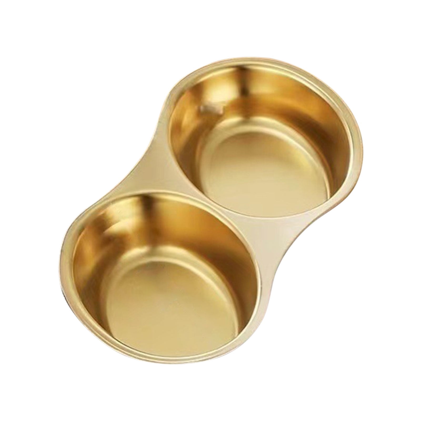 XKHAZA Stainless Steel Sauce Dish, Divided Seasoning Sauces Dip Bowl, 2 ...