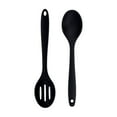 XKHBDL Heat Resistant Silicone Spoons, Solid & Slotted Kitchen Cooking Spoon, Nonstick Long ...