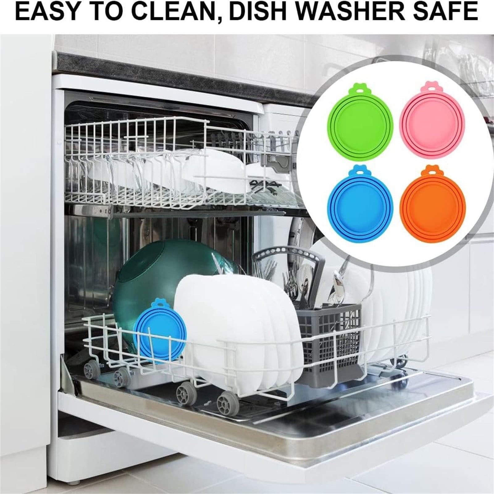 XKHHLH 6 Pack Portable Food Lids, Universal BPA Free Silicone Can Lids ...