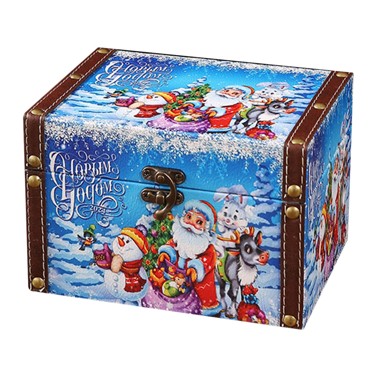 XKHHLH PU Leather Wooden Storage Box with Lid Small Antique Jewelry ...