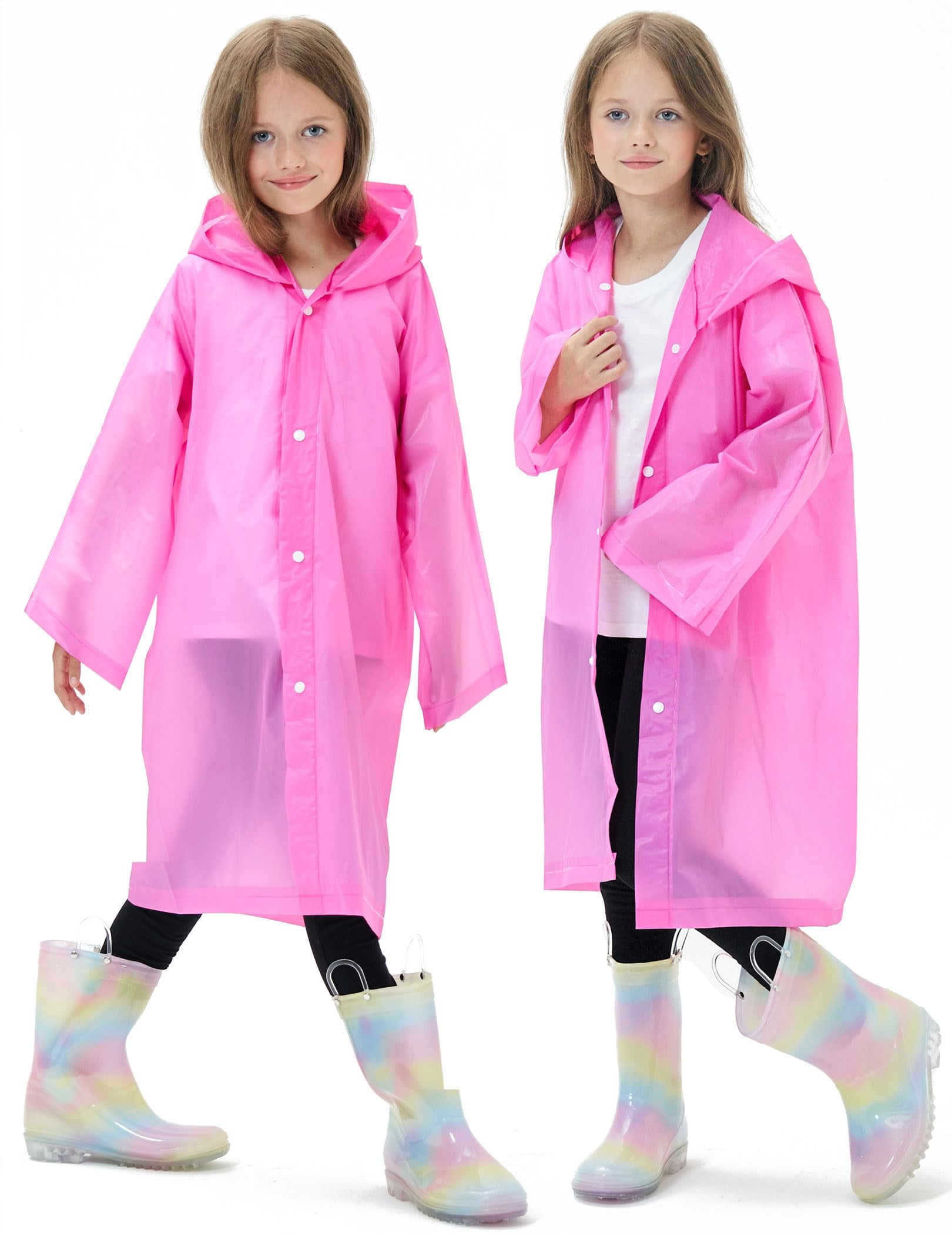 XKKDG 2 Pack Waterproof Raincoats for Kids Reusable,EVA Rain Ponchos Emergency Rain Jacket for ...