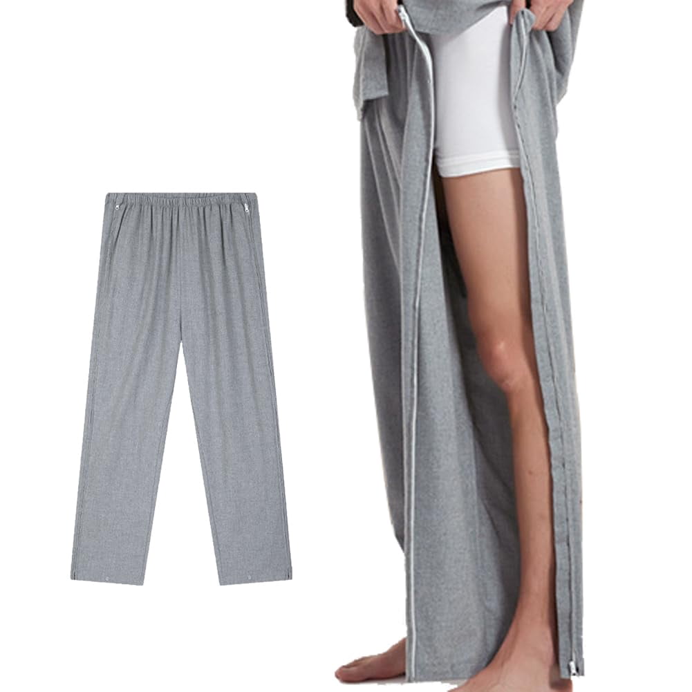 XKKDG Bedridden Patient Clothing,Unisex Side Zipper Patient Pants,Soft ...
