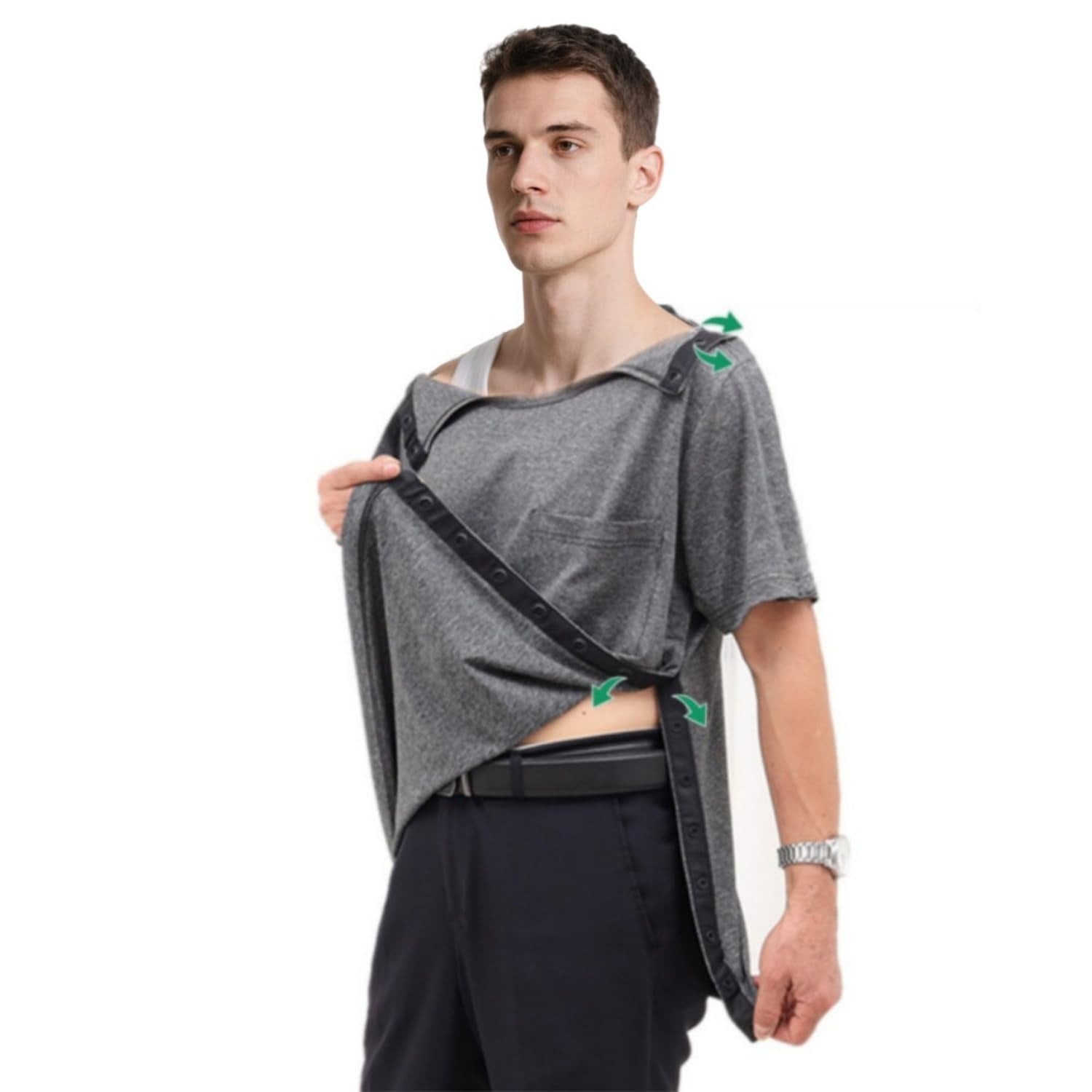 XKKDG Unisex Post Shoulder Surgery Shirts,Tear Away Short Sleeve ...