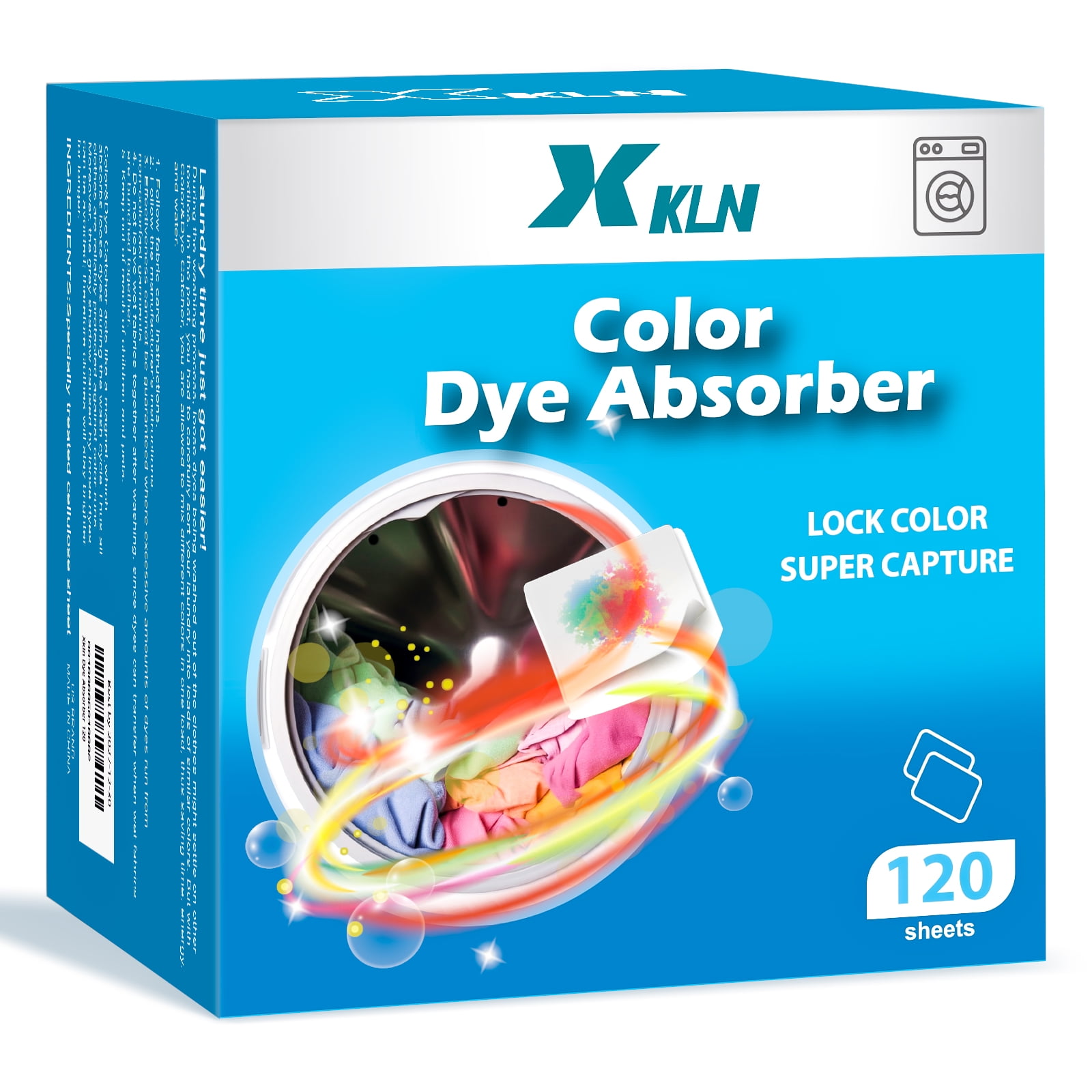 XKLN Color Dye Catcher for Laundry 120 Count, Prevent Color Bleeding ...