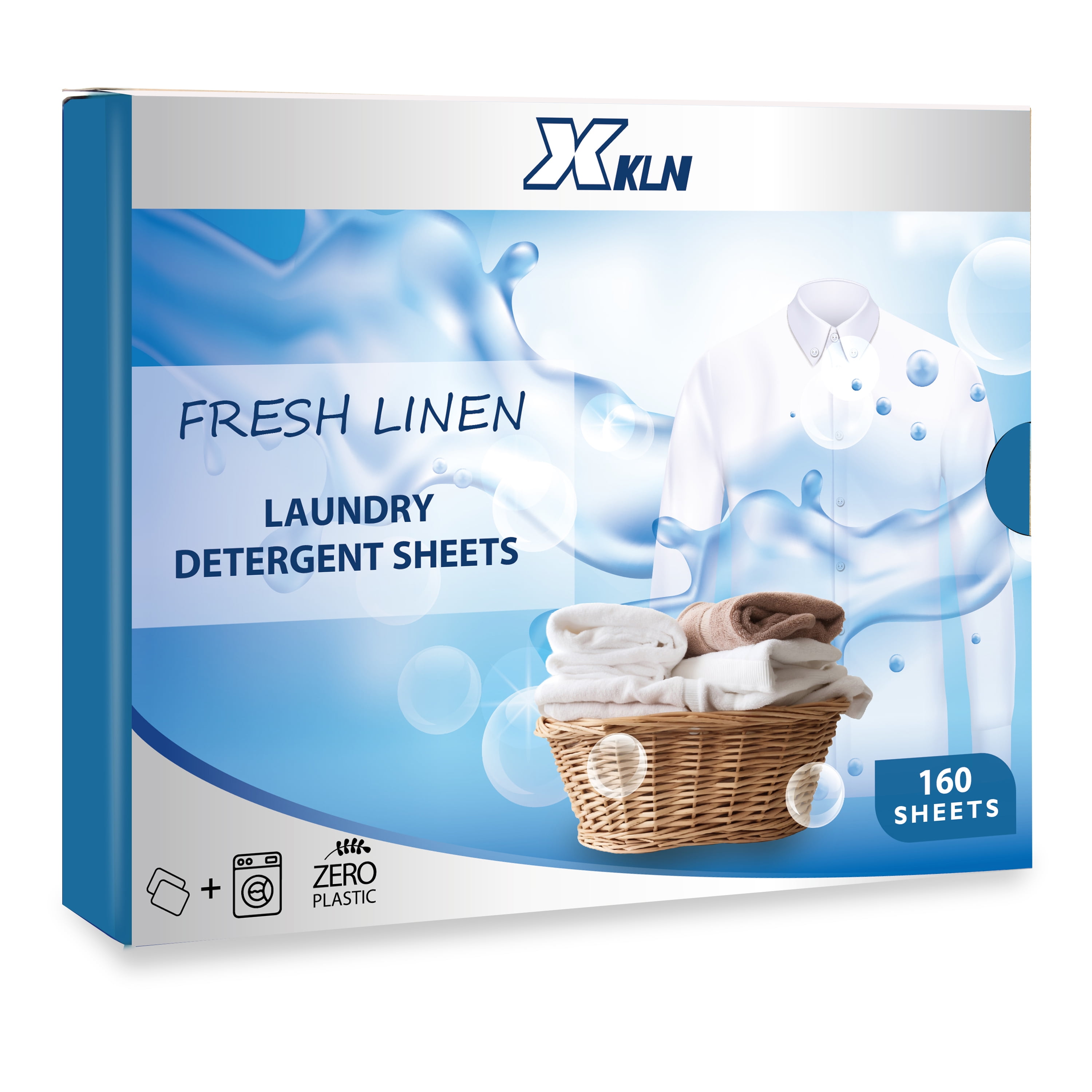 XKLN Laundry Detergent Sheets Fresh Linen 160 Count, Eco-Friendly ...