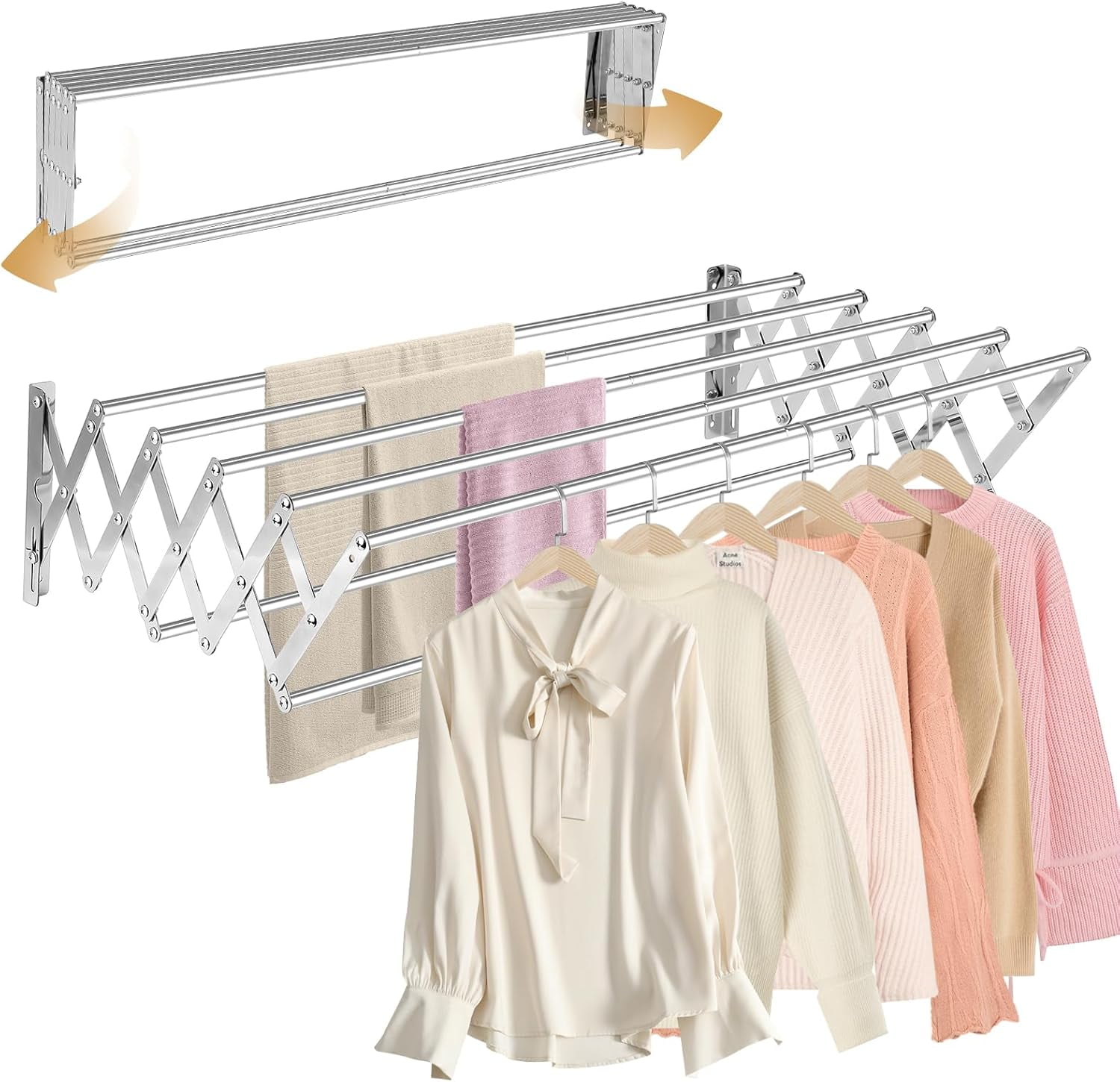 XL-31.5" Wall Mounted Clothes Drying Rack, 130 LBS Large Capacity ...