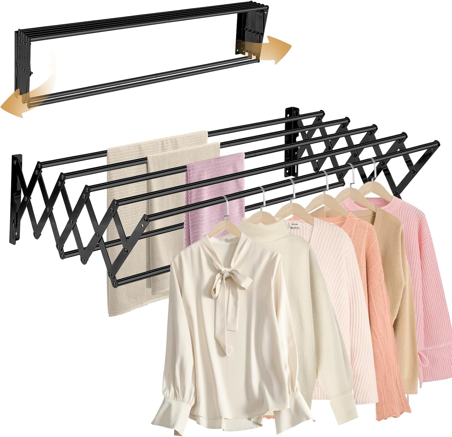 XL-31.5'' Wall Mounted Clothes Drying Rack, 130 lbs Large Capacity ...
