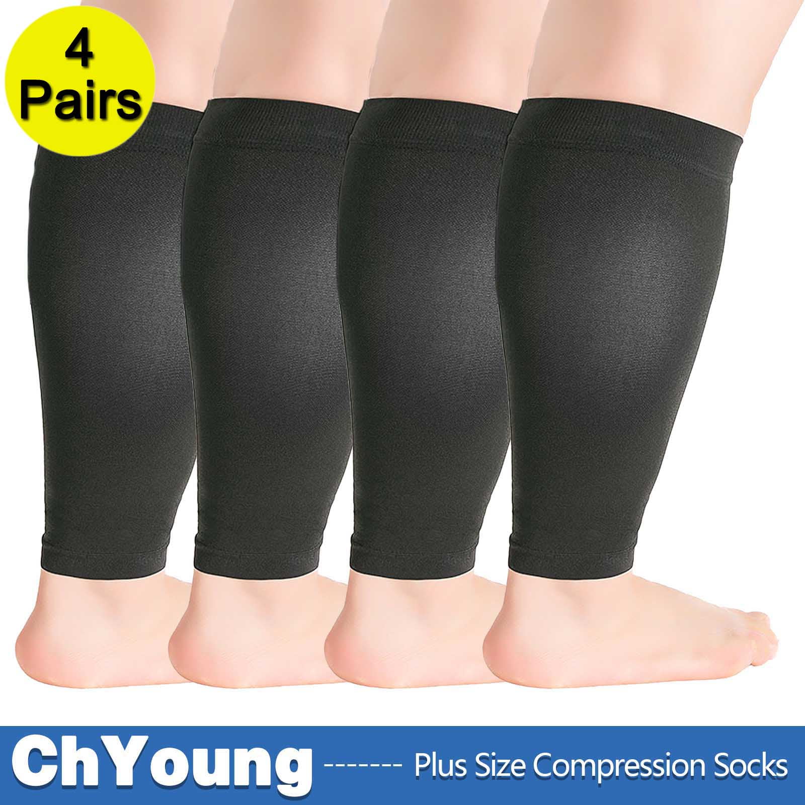XL(4Pack) Wide Calf Compression Sleeve Women Men Plus Size Leg ...