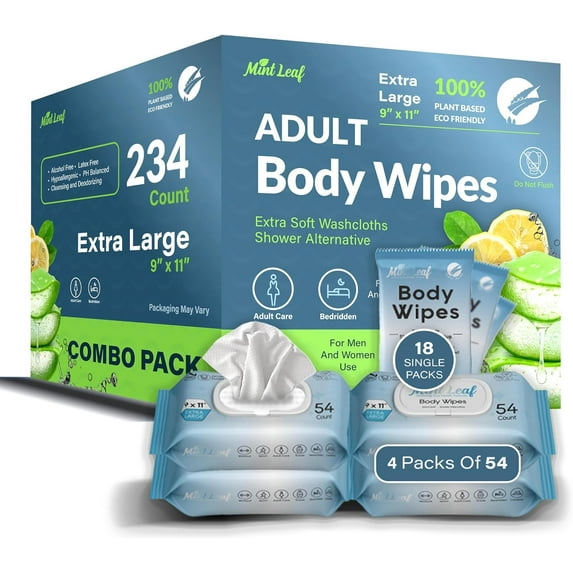 XL Adult Body Wipes | Bath Wipes For Adults Bathing No Rinse ...