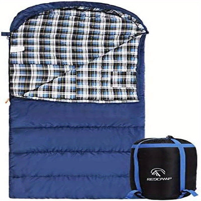 XL Adult Sleeping Bag for Camping - Heavy-Duty Flannel & Synthetic ...