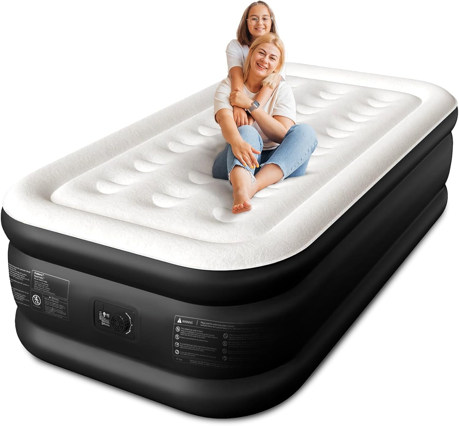 XL Air Mattress with Built-in Pump, 18" Raised Comfort, 80" Length ...