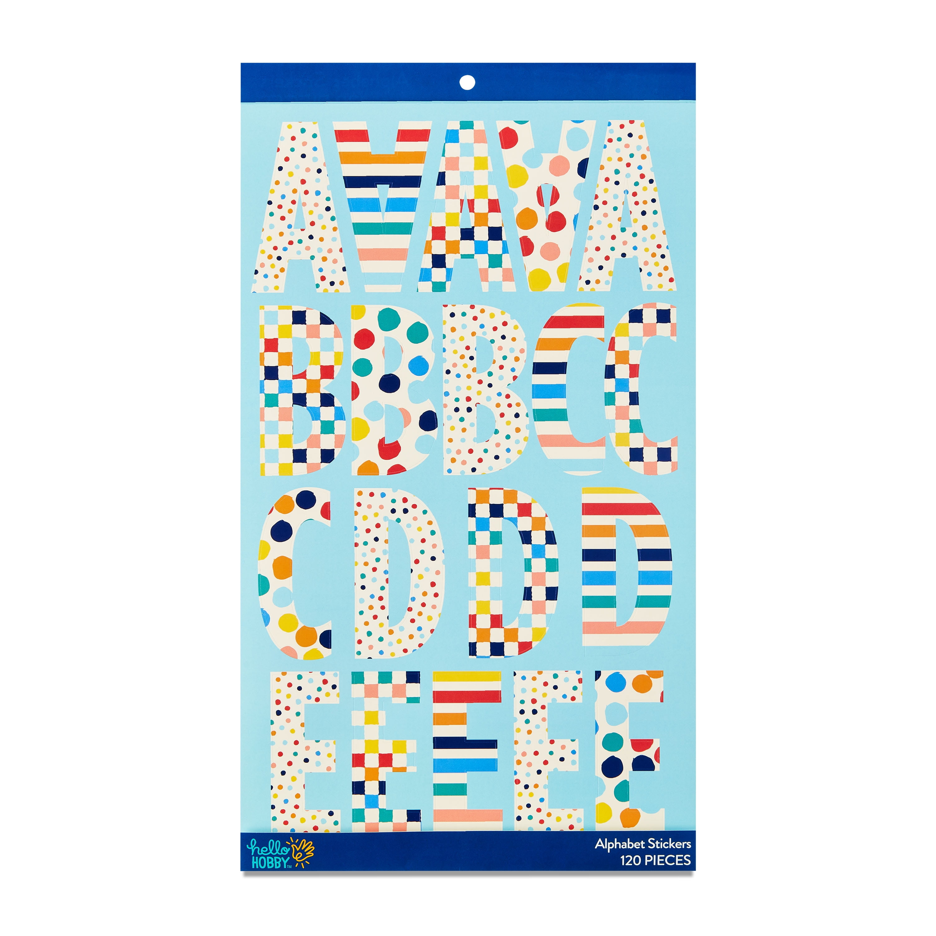 Hello Hobby Multicolor Bright Pattern Extra Large Alphabet Stickers ...