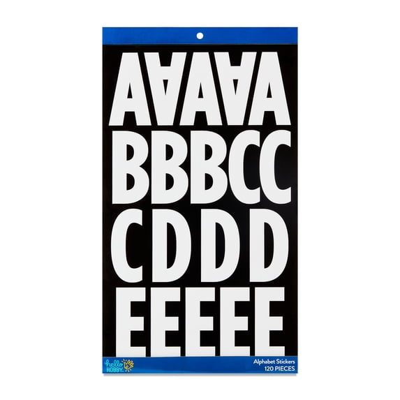 Hello Hobby Extra Large White Sans Serif Alphabet Stickers 120 Count ...