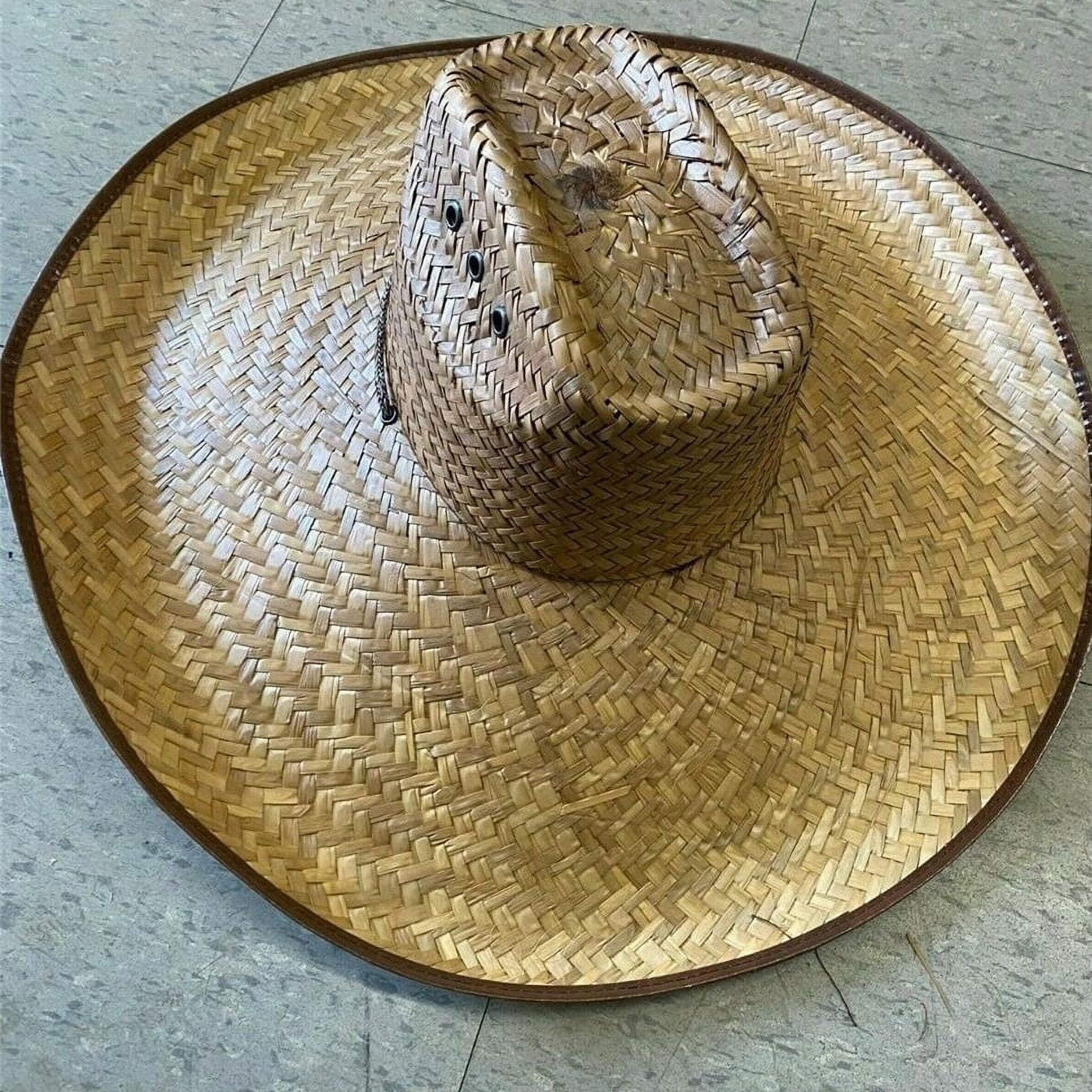 XL BRIM NATURAL Straw Summer HAT SOMBRERO BEACH GARDENING LIFEGUARD 81 ...
