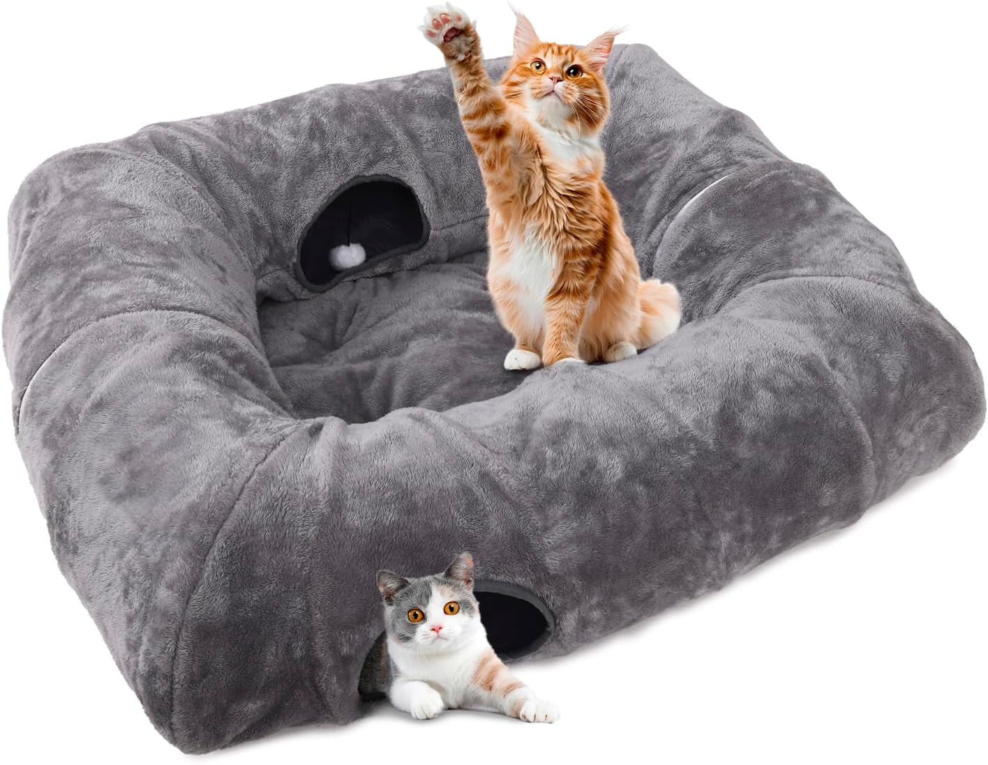 XL Cat Tunnel Bed, Cat Tunnels Cat Toys for Indoor Cats, Cat Donut ...