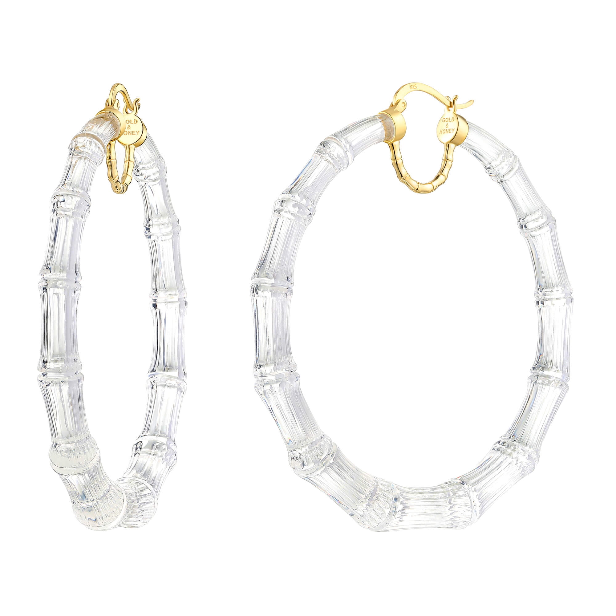 XL Clear Lucite Bamboo Hoops - Walmart.com