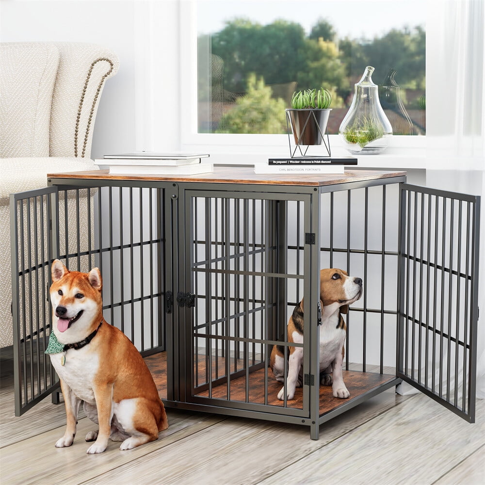 XL Dog Crate Furniture-Style Cages Heavy Duty Super Sturdy Dog Kennels ...