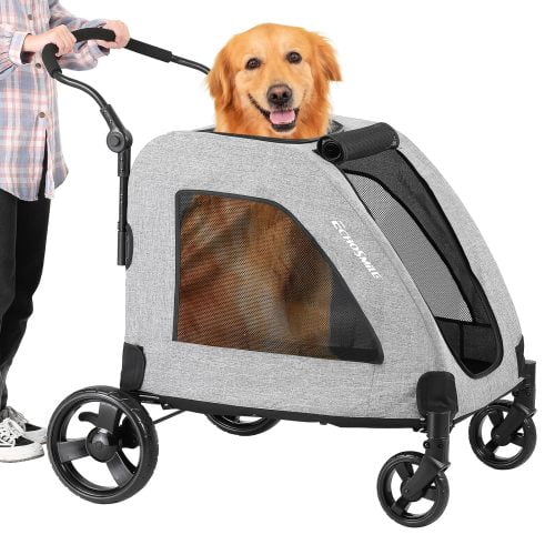 XL Extra Large Dog Stroller - Adjustable Handles,Lightweight Folding ...