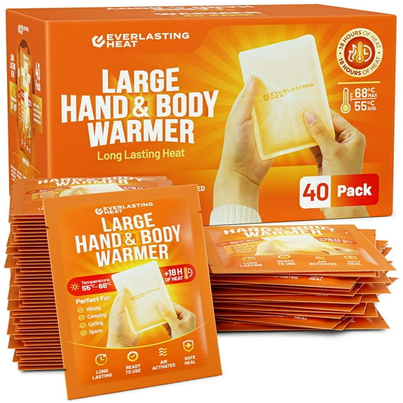XL Hand Warmers & Body Warmers 40 Pack - Up to 18 Hours of Long Lasting ...