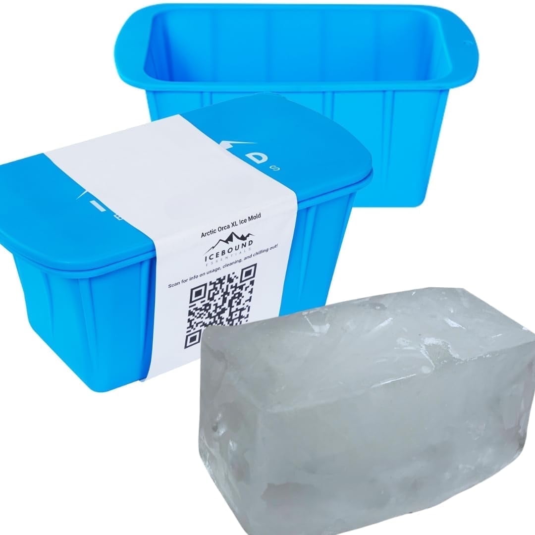 Icebound Essentials XL Silicone Ice Molds 8LB Giant Ice Cube Molds 2 ...