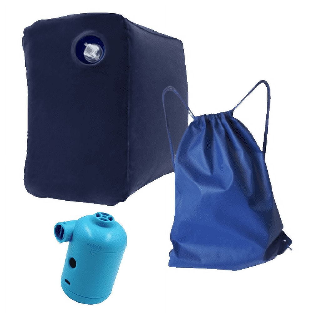 XL Inflatable Leg Rest Pillow & USB Pump – Travel Footrest for Kids ...