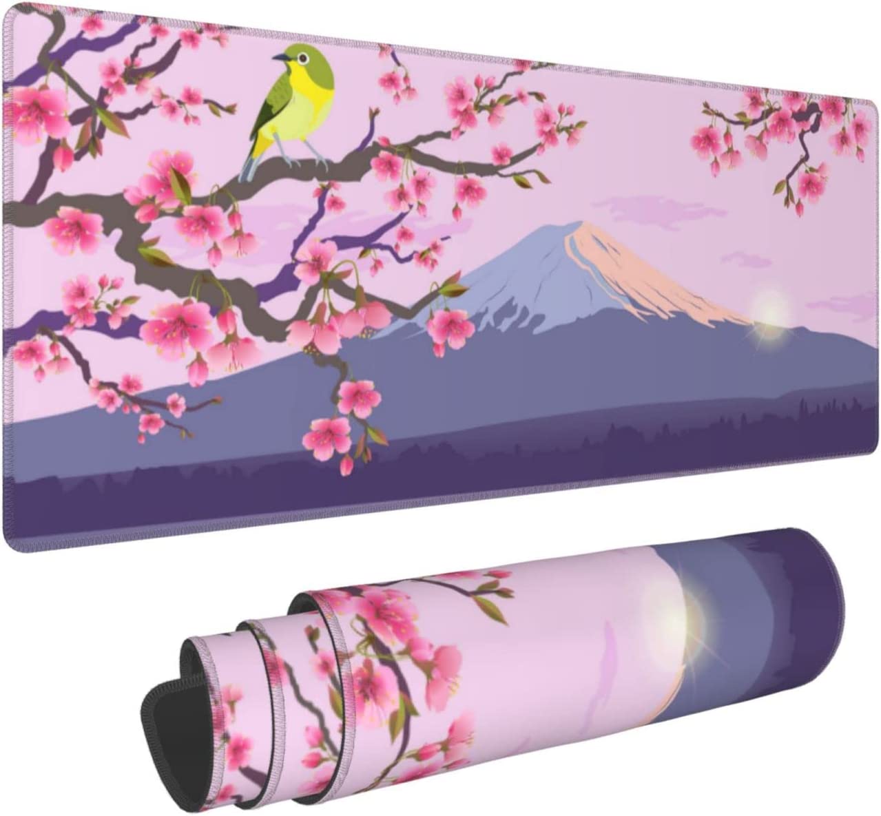 XL Large Cute Japanese Pink Mouse Pad with Cherry Blossom, Extended ...