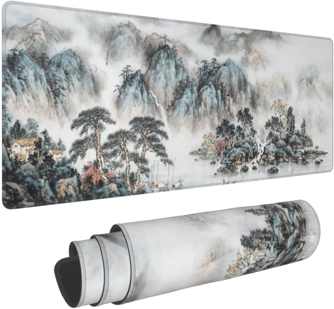 XL Large Mouse Pad, Gaming Mousepad Design with Mountains Surrounded by ...