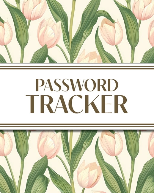 XL Large Print Password Tracker (Pink Tulips): 8"x10" 450+ Alphabetical ...