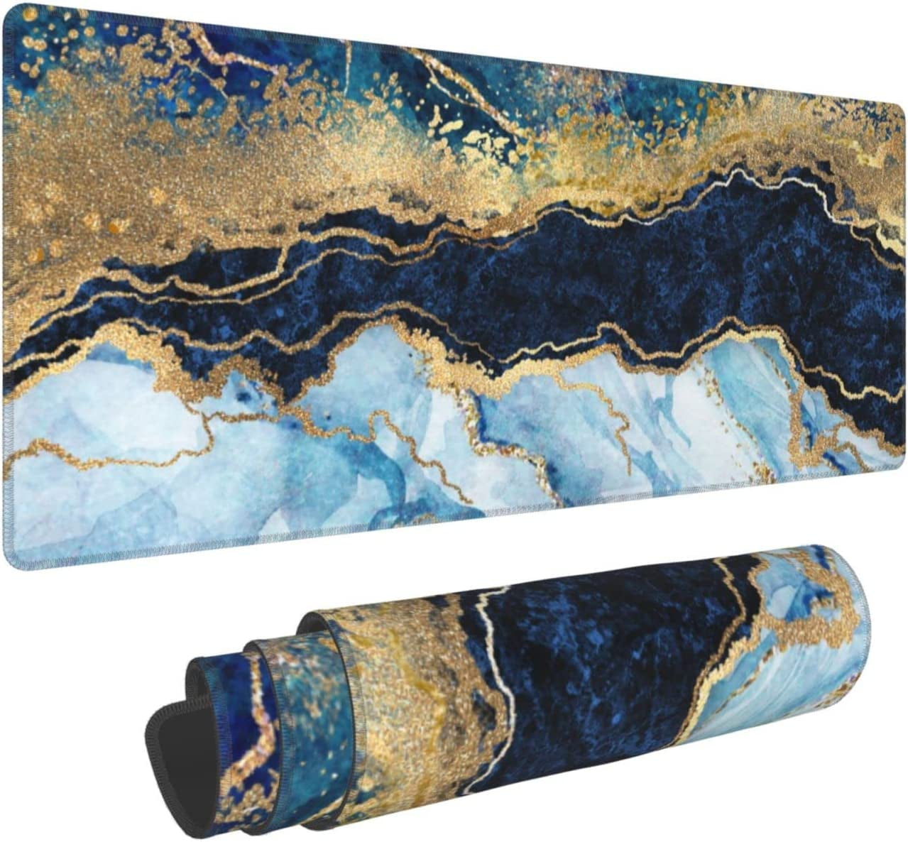 XL Marble Large Mouse Pad, Extended Cute Gaming Mousepad with Stitched ...
