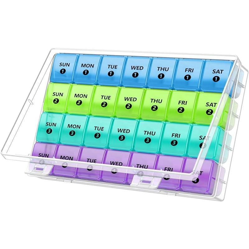 XL Monthly Pill Organizer 1 Time a Day with Dust-Proof Case, Extra ...