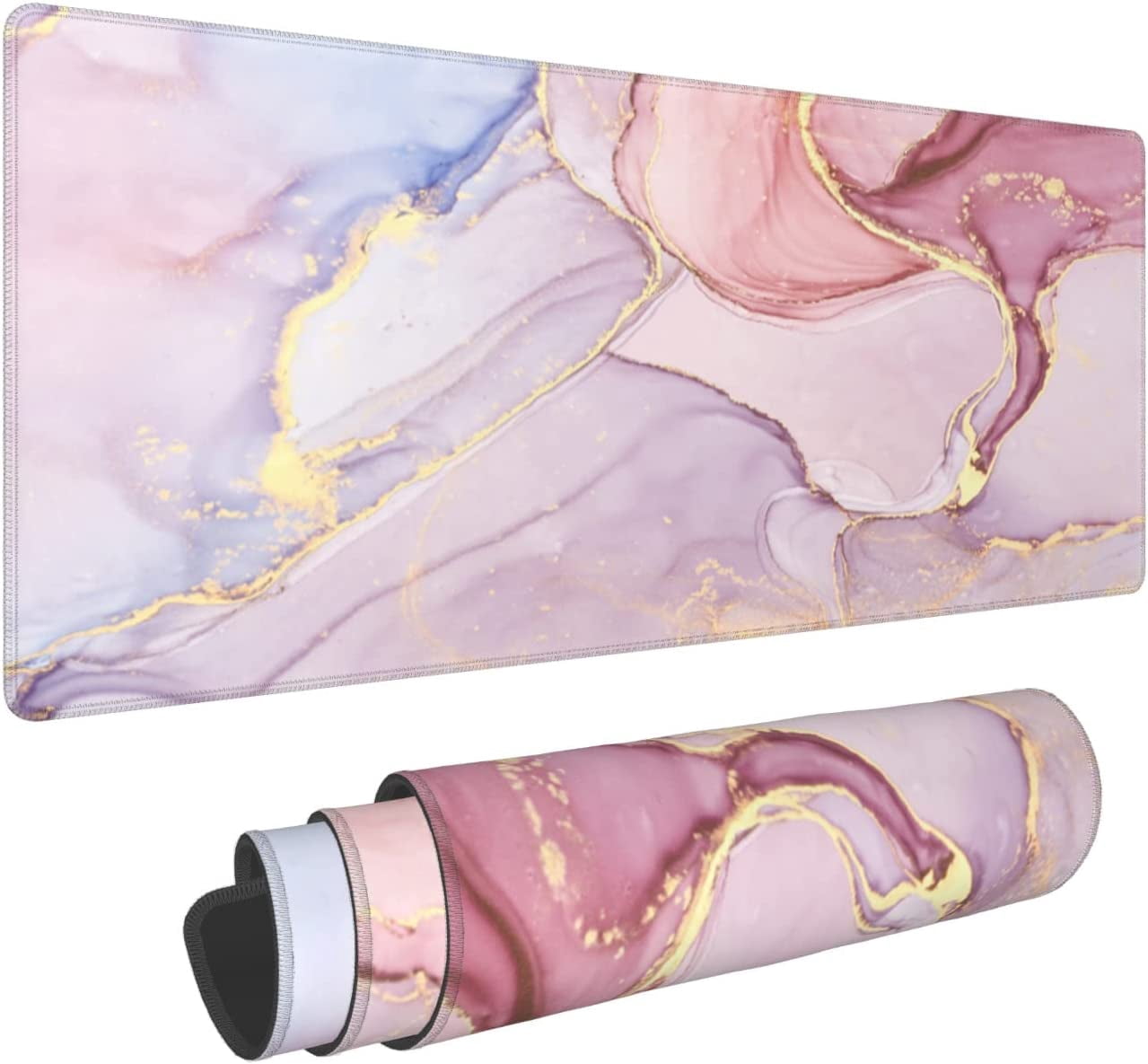 XL Mouse Pad Gaming Mouse Pad Pink Blue Gold Marble Mouse Pad Large ...